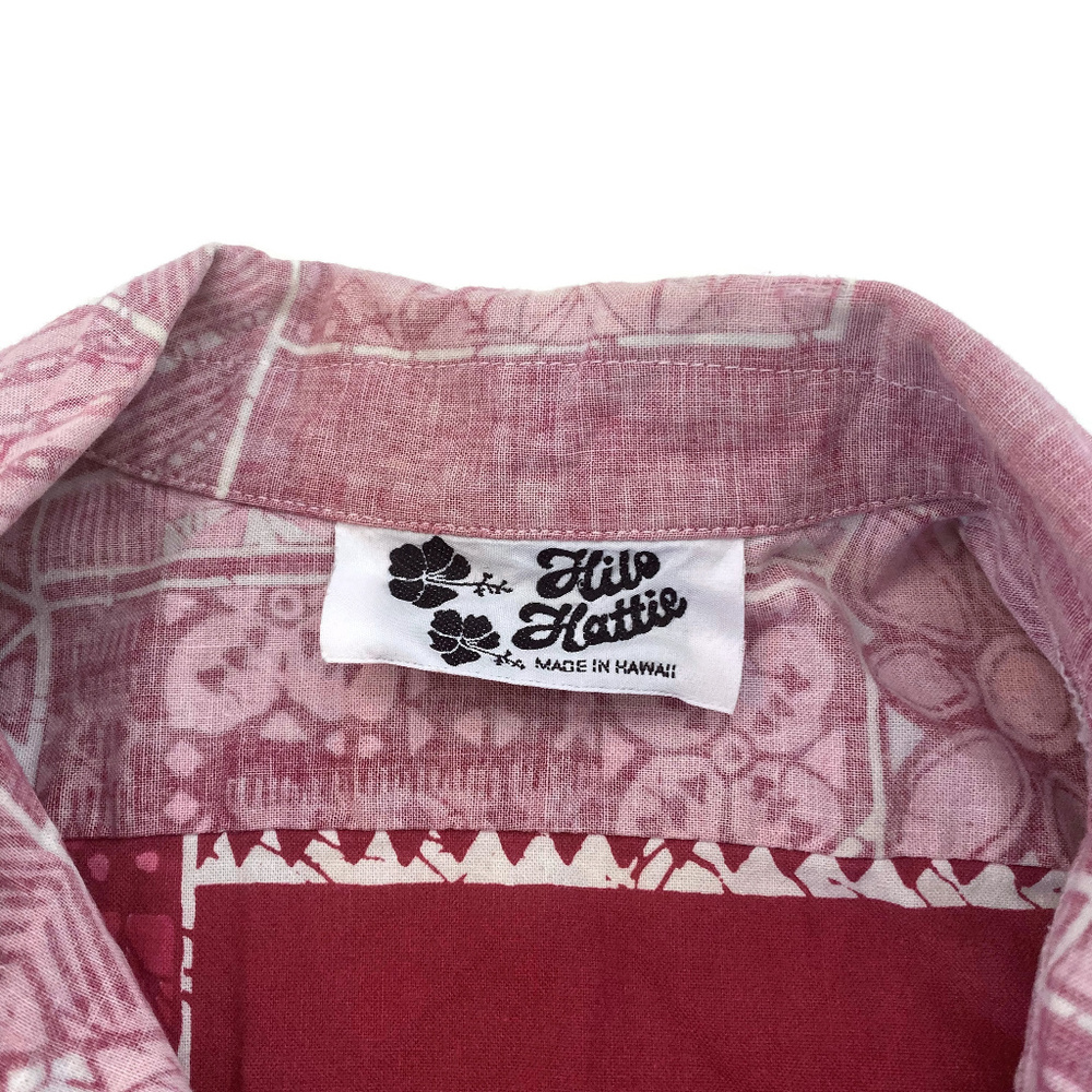 Hilo Hattie Red Inside-Out Reverse Pattern Shirt - Gem